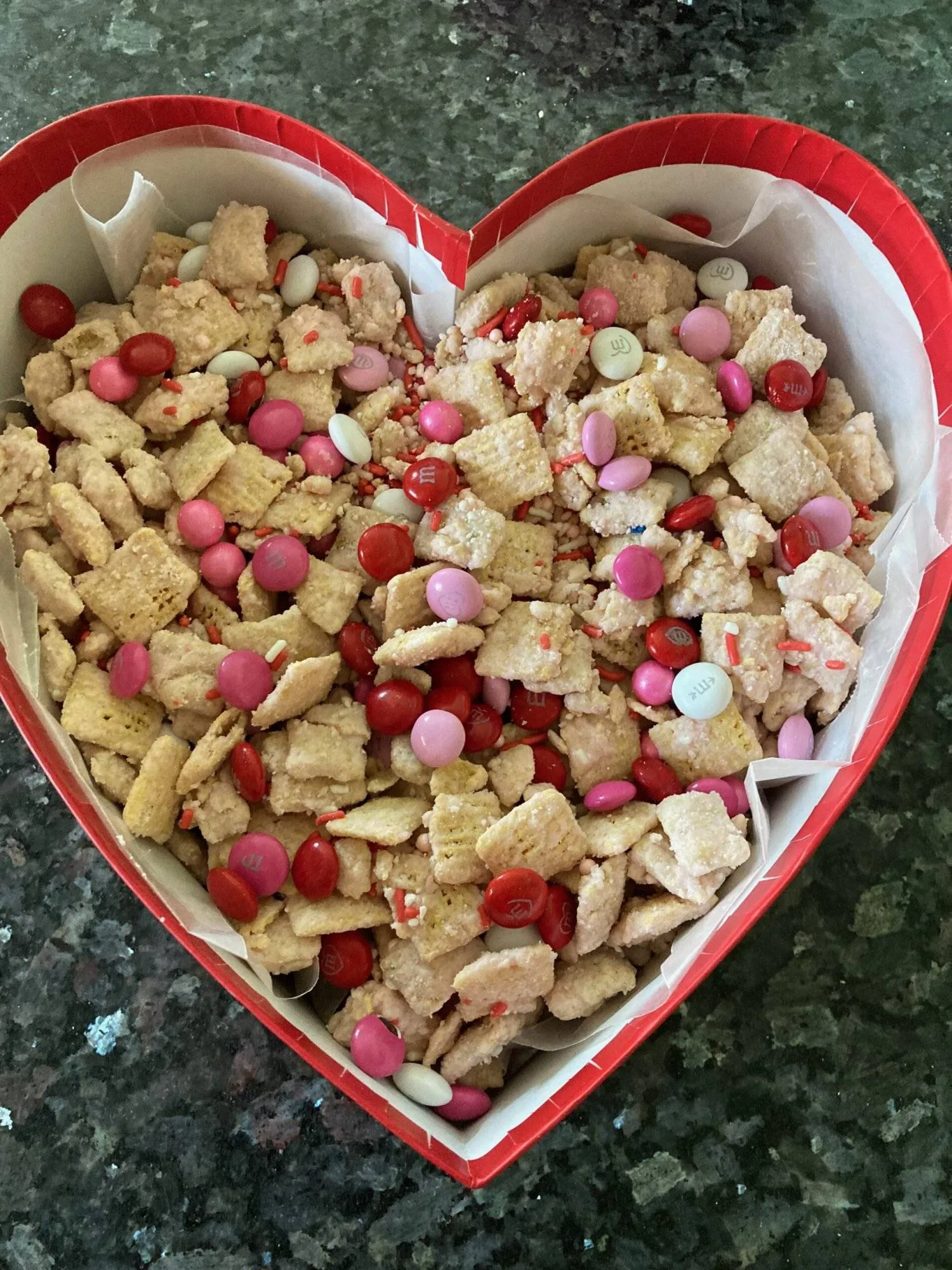 Strawberry Valentine Chex Mix - Out of the Box Baking