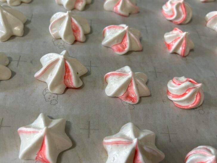 Peppermint Bark Meringues - Out of the Box Baking