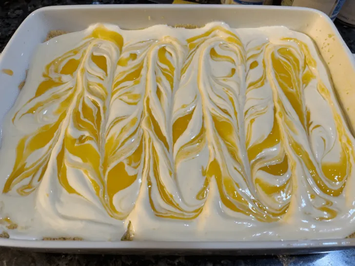 No Bake Lemon Swirl Cheesecake - Out of the Box Baking