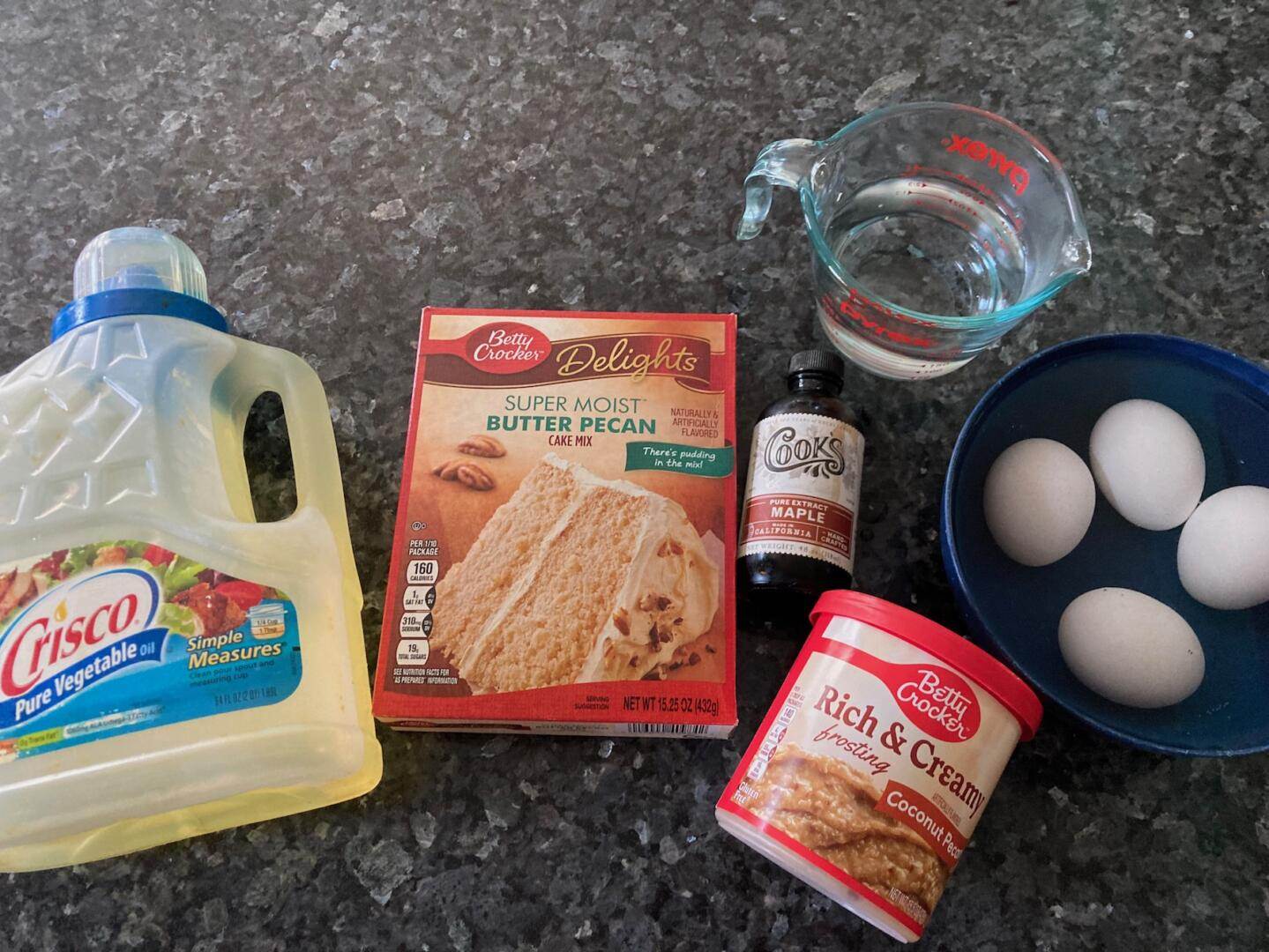Easy Butter Pecan Pound Cake (with canned frosting baked inside) - Out ...